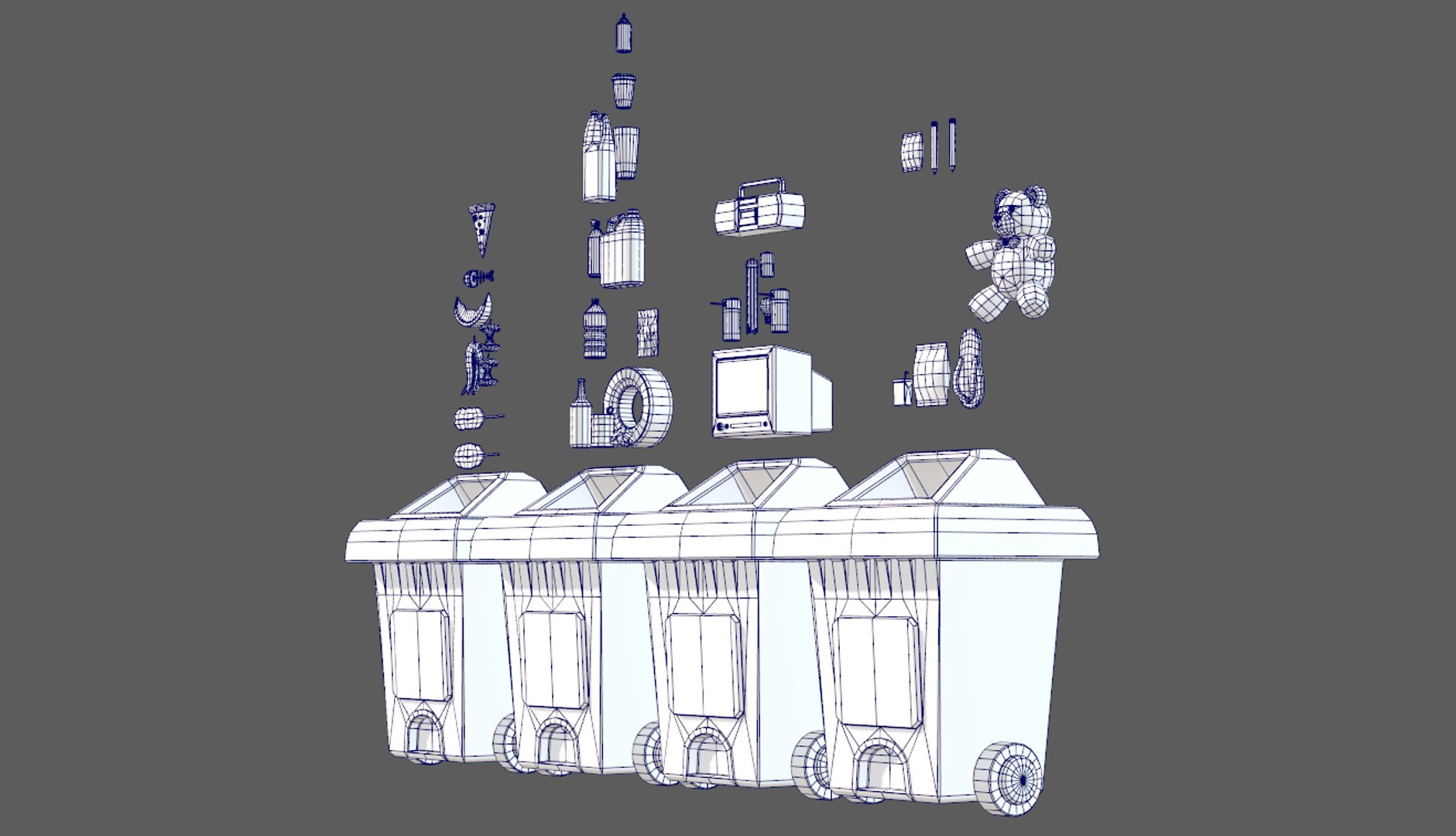 3D garbage cartoon props model - TurboSquid 1495765