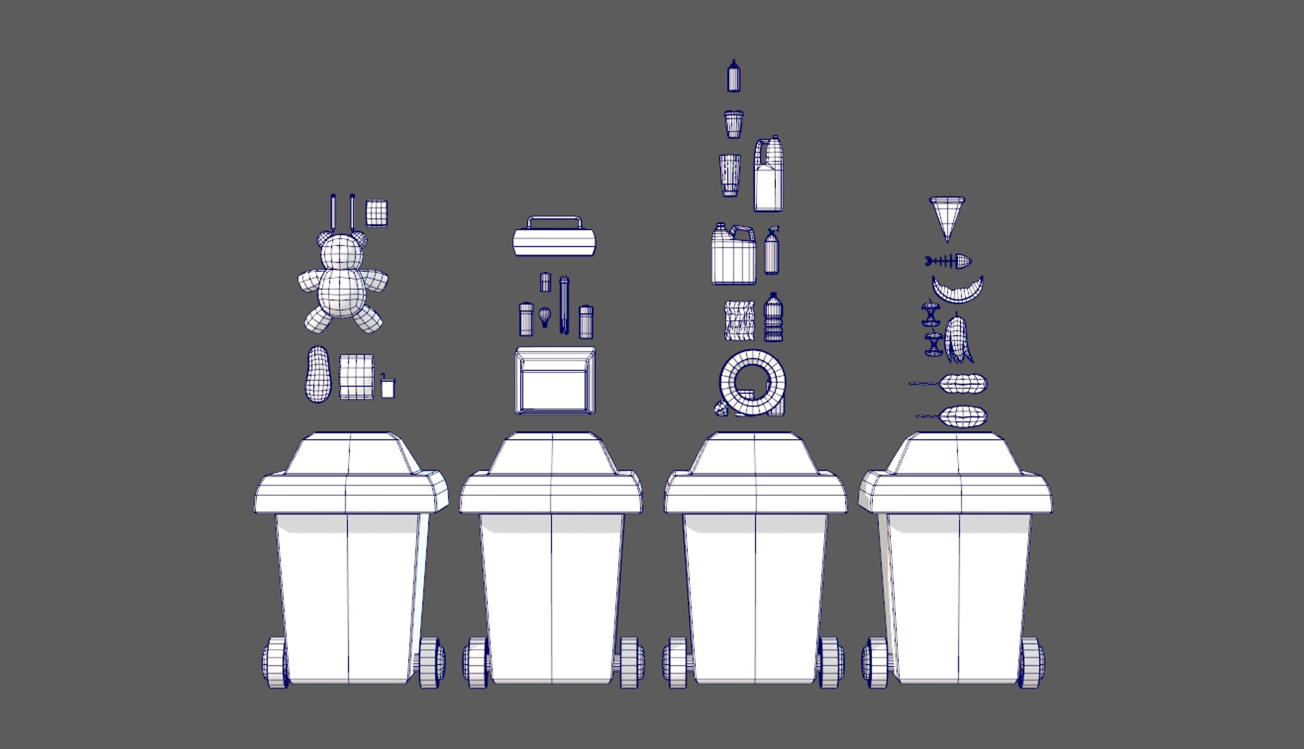 3D garbage cartoon props model - TurboSquid 1495765