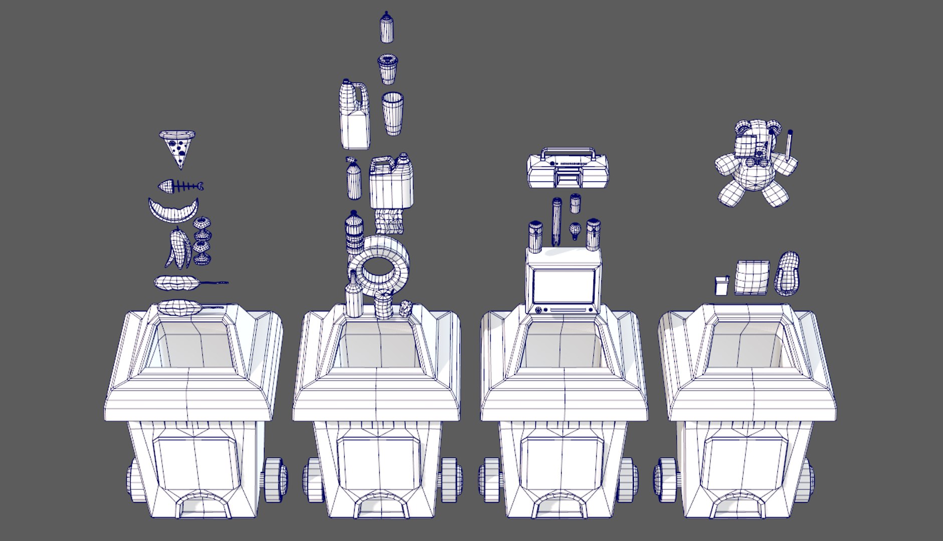 3D garbage cartoon props model - TurboSquid 1495765