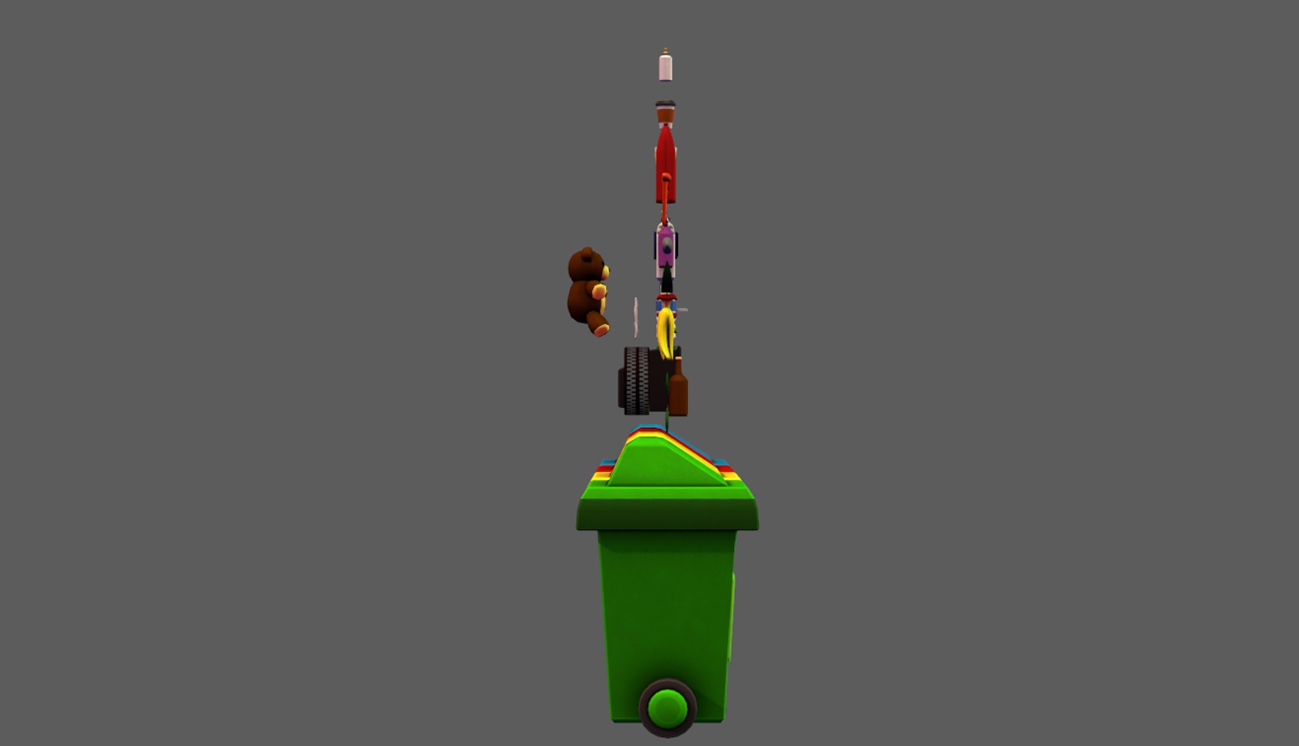 3D garbage cartoon props model - TurboSquid 1495765