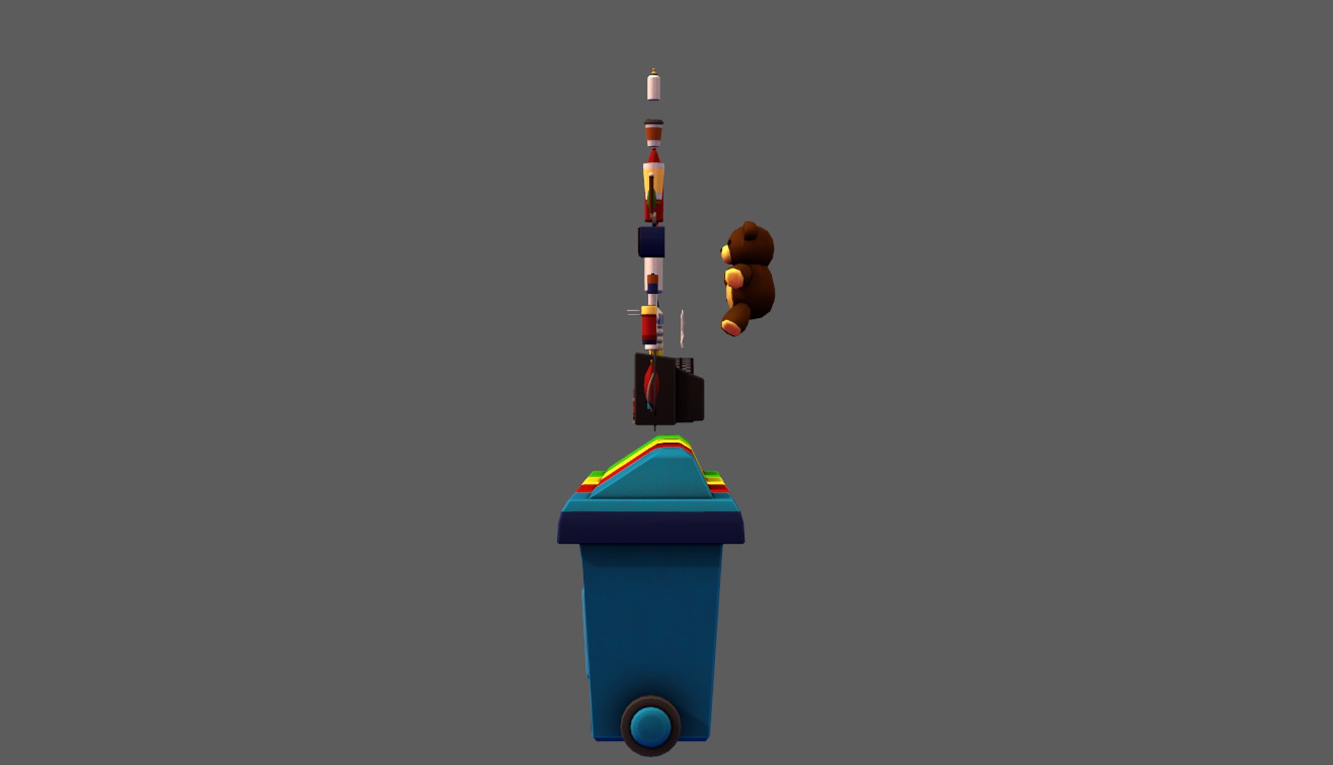 3D garbage cartoon props model - TurboSquid 1495765