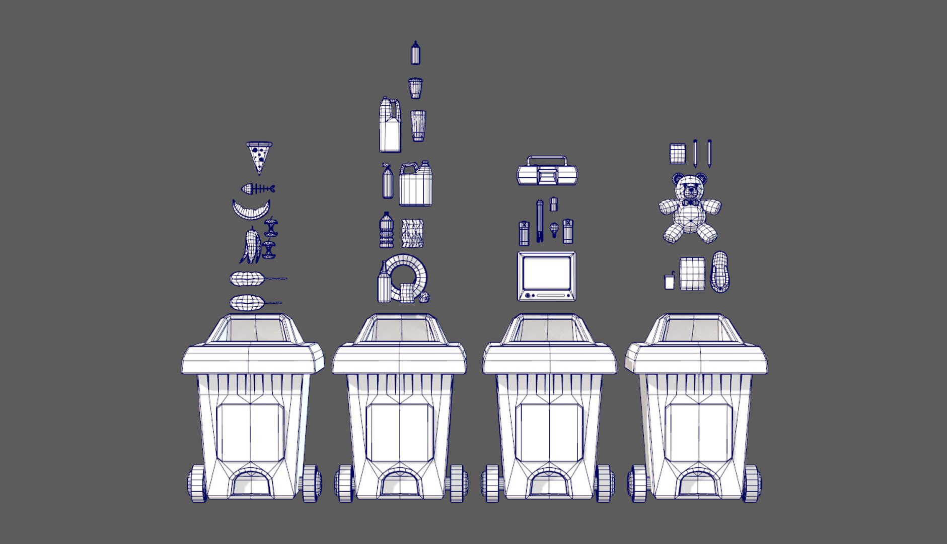 3D garbage cartoon props model - TurboSquid 1495765