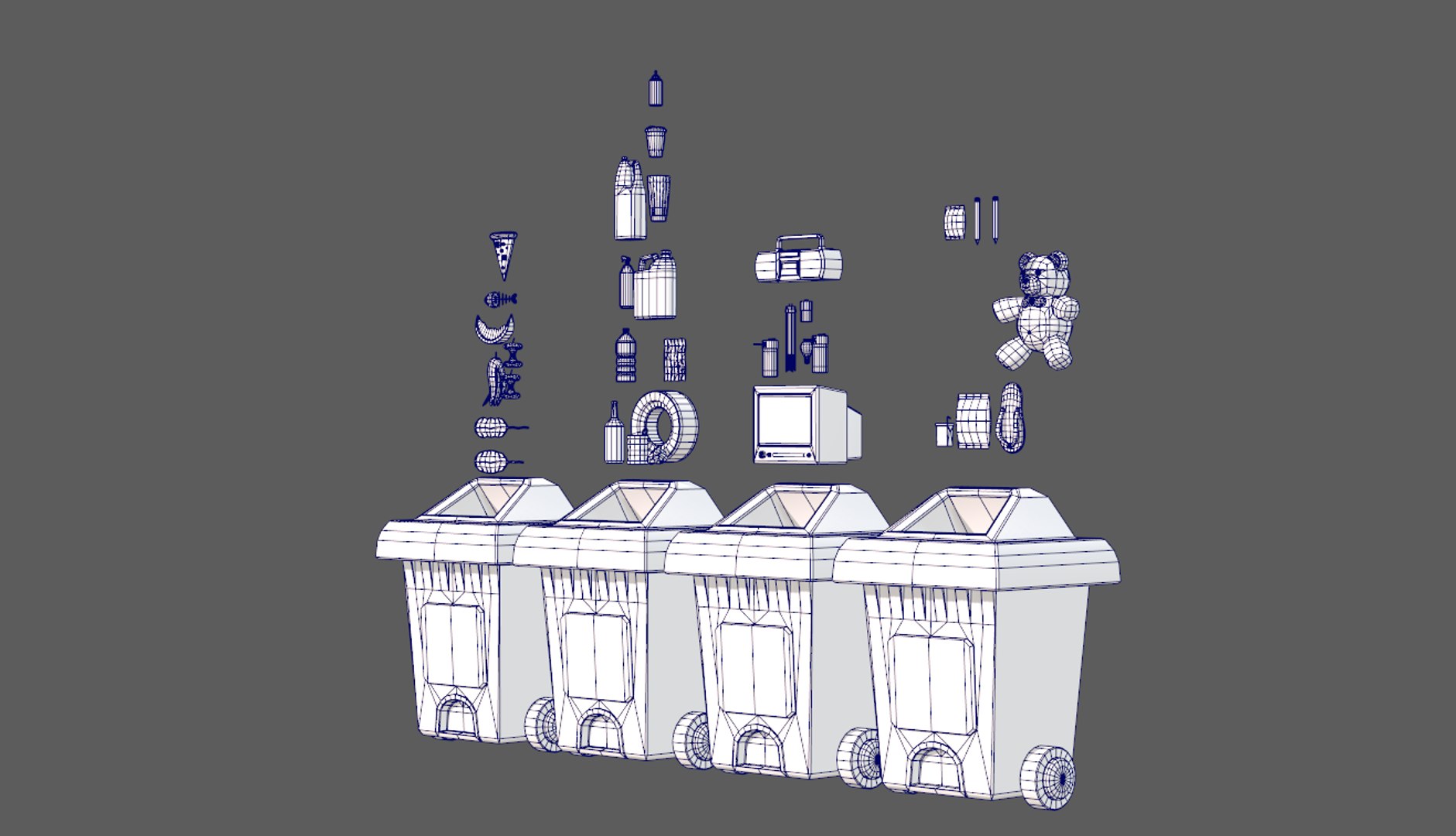 3D garbage cartoon props model - TurboSquid 1495765