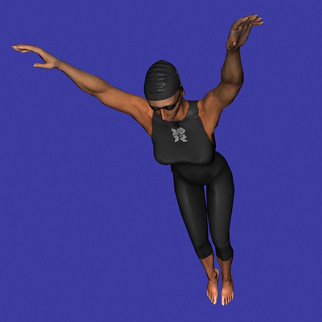 3dsmax Female Olympic Swimmer Swimming