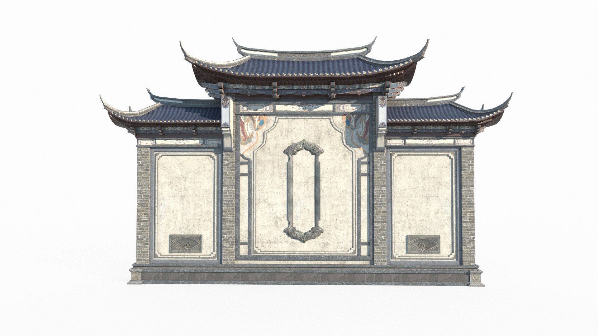 3D Ancient Asian Architectural Shadow Wall - TurboSquid 2070991