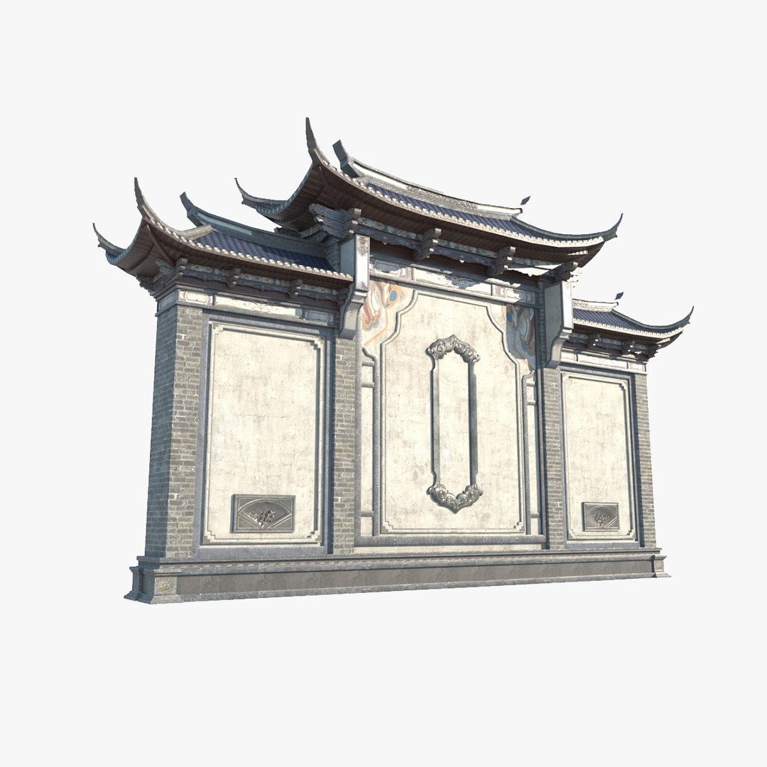 3D Ancient Asian architectural shadow wall - TurboSquid 2070991
