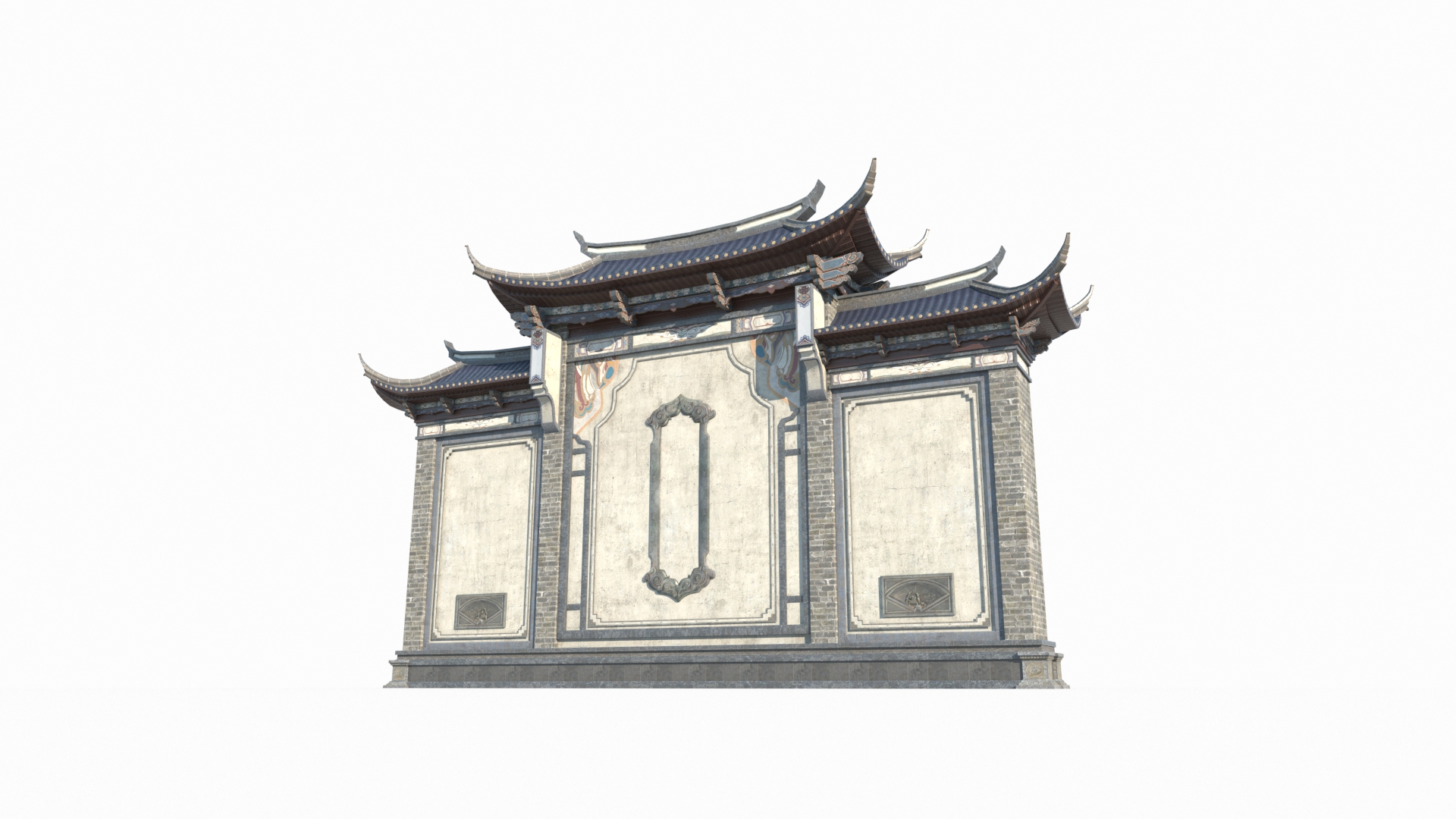 3D Ancient Asian Architectural Shadow Wall - TurboSquid 2070991