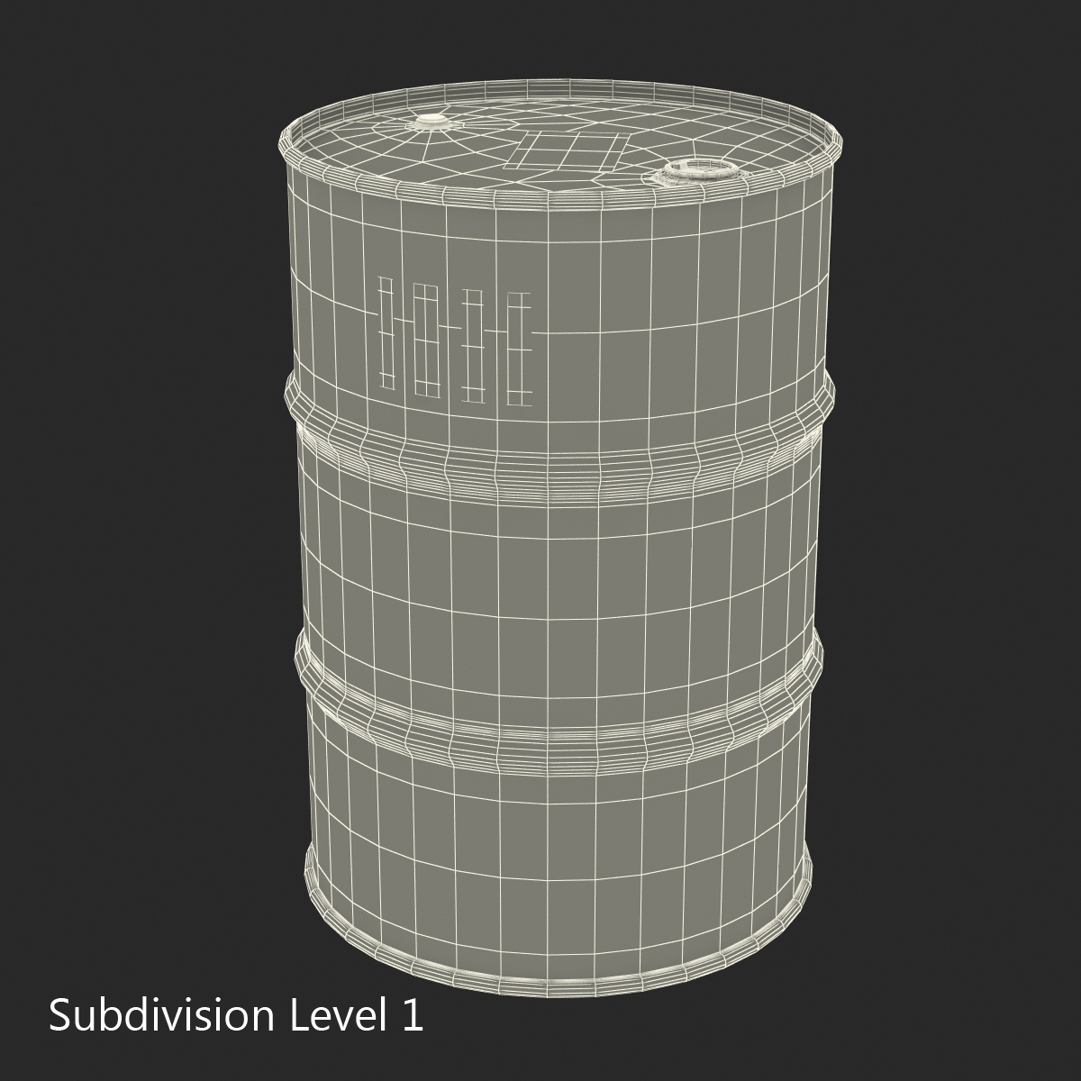 3d model of oil barrel shell