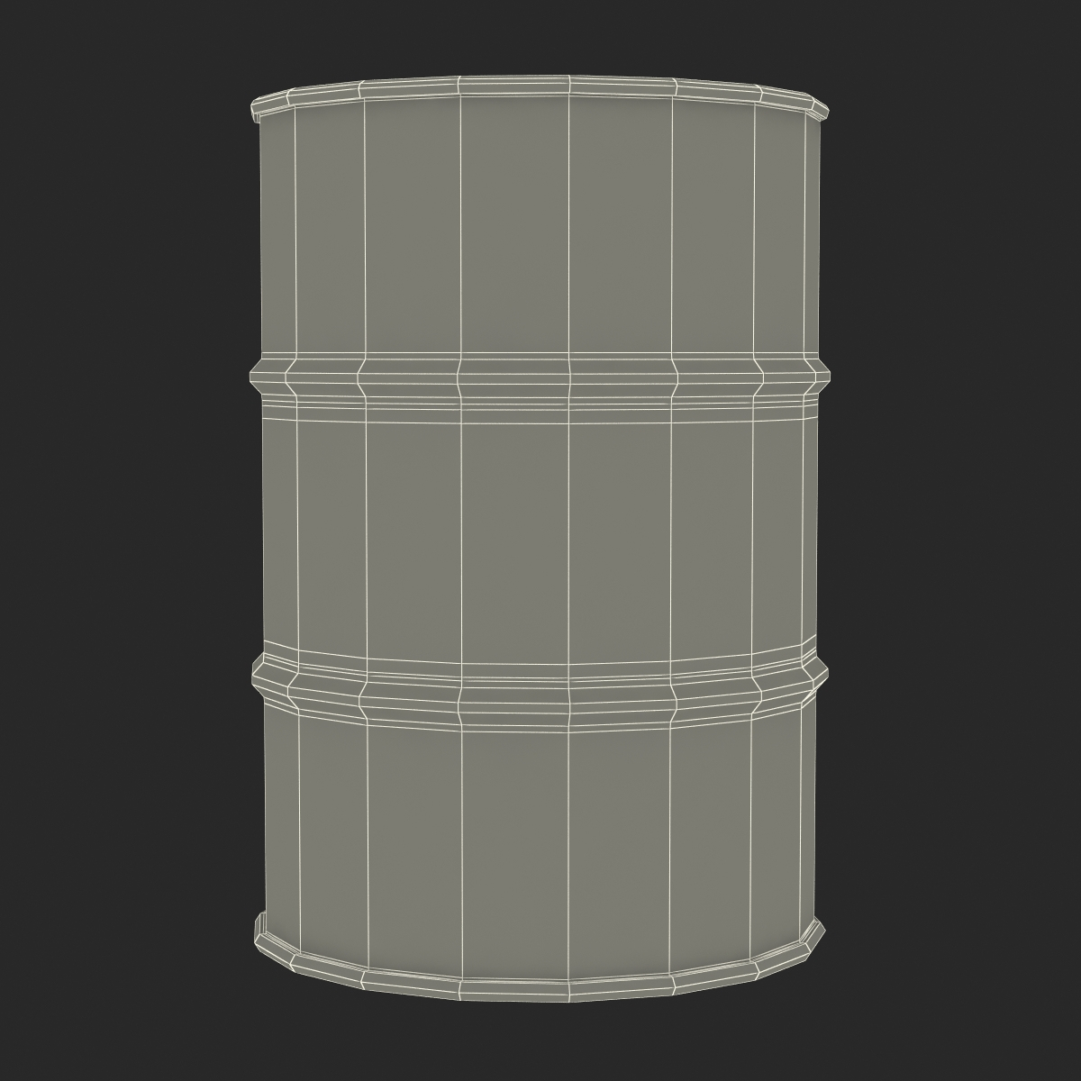 3d model of oil barrel shell