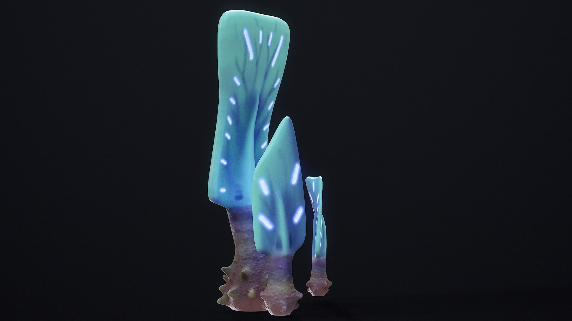 3D Model Alien Vegetation - Group Of 3 Plants 05 PBR - TurboSquid 1957320