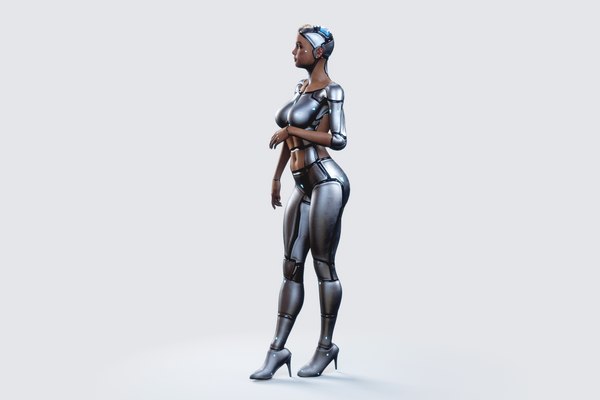 Rigged Female Cyborg Robot Droid 3D model - TurboSquid 1742360