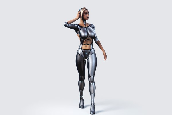 Rigged Female Cyborg Robot Droid 3D model - TurboSquid 1742360