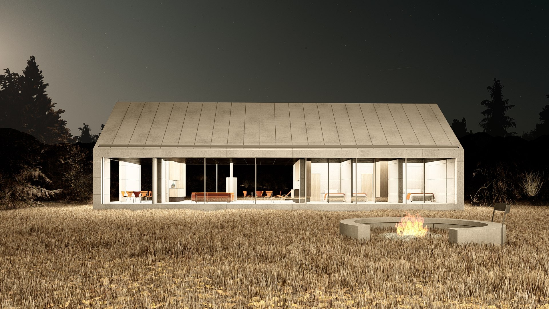 3D Modern Forest House Model - TurboSquid 1846518