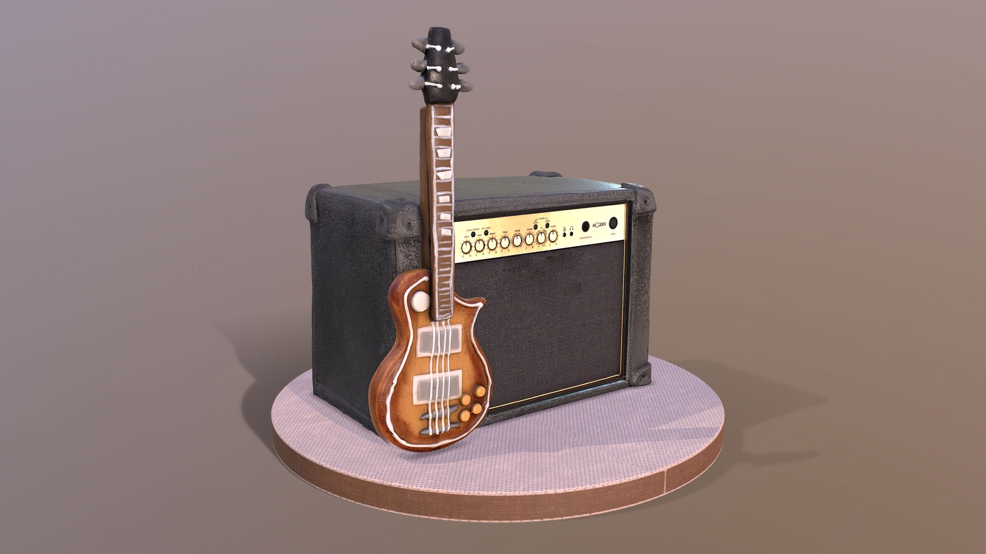 3D Guitar and Amplifier Musician Cake - TurboSquid 2057666