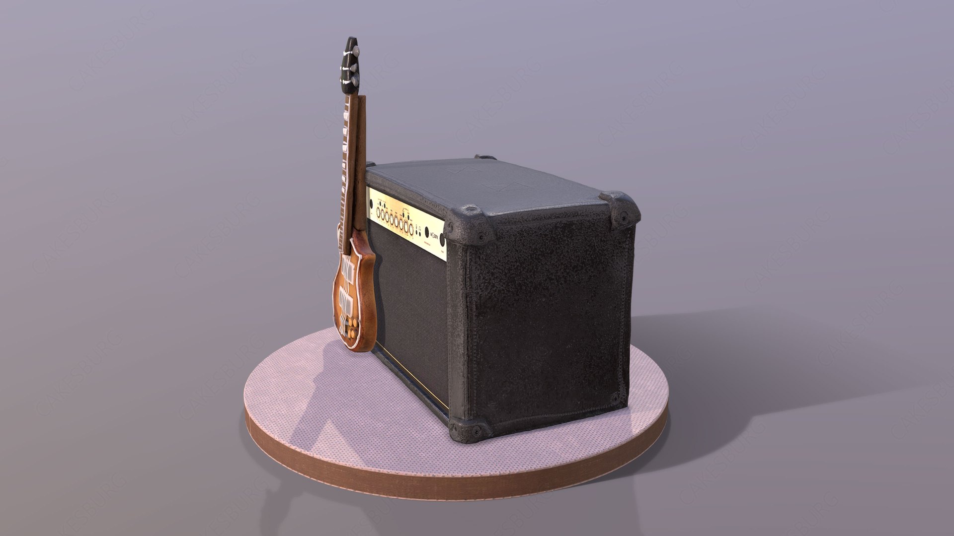 3D Guitar and Amplifier Musician Cake - TurboSquid 2057666