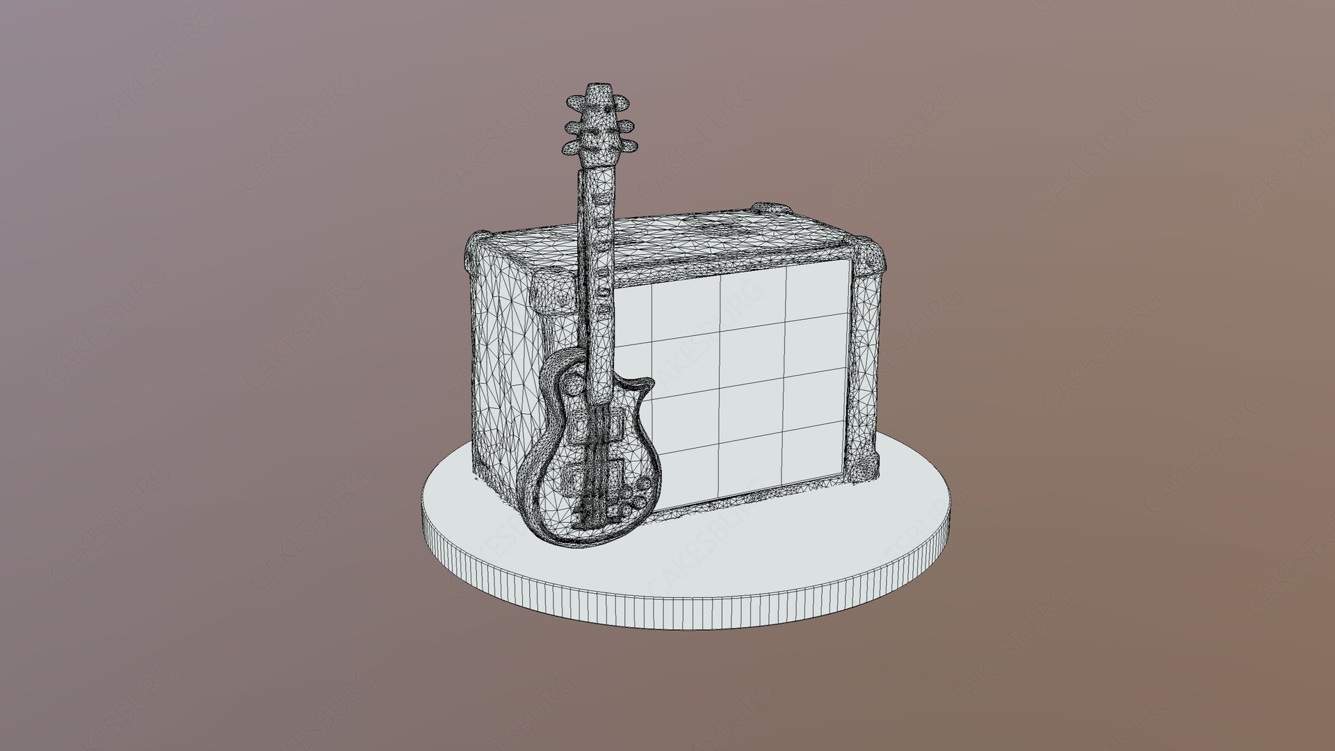 3D Guitar and Amplifier Musician Cake - TurboSquid 2057666