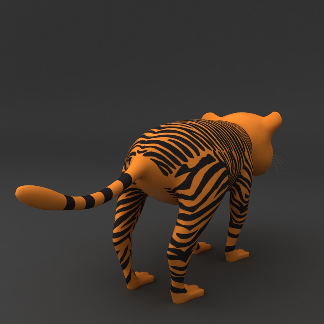 3d model of tiger rigged