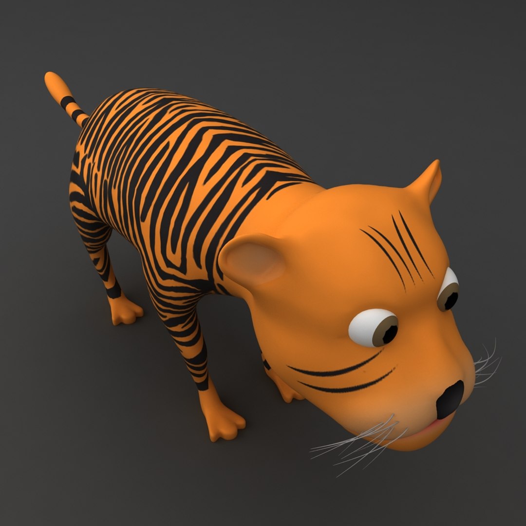 3d model of tiger rigged
