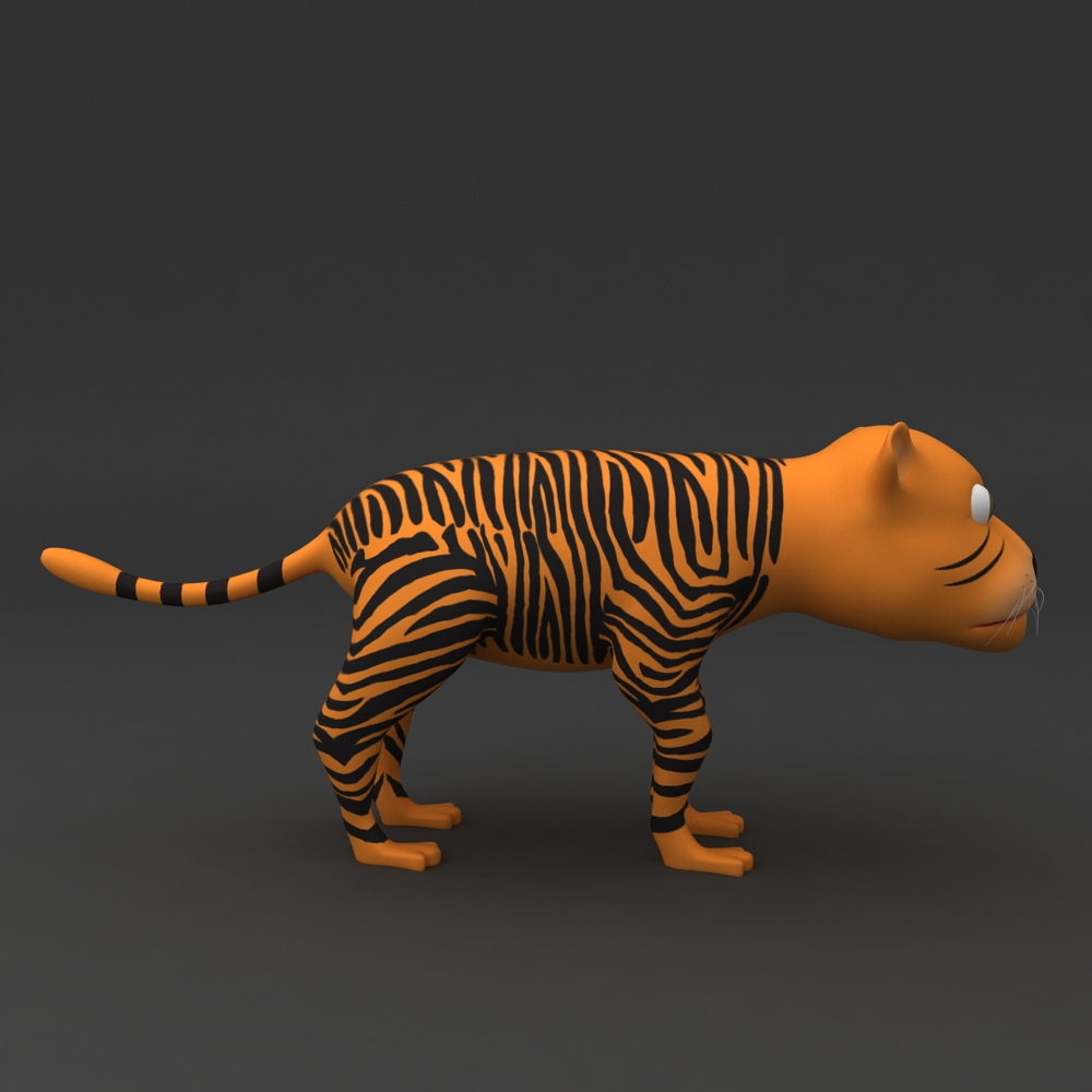 3d model of tiger rigged