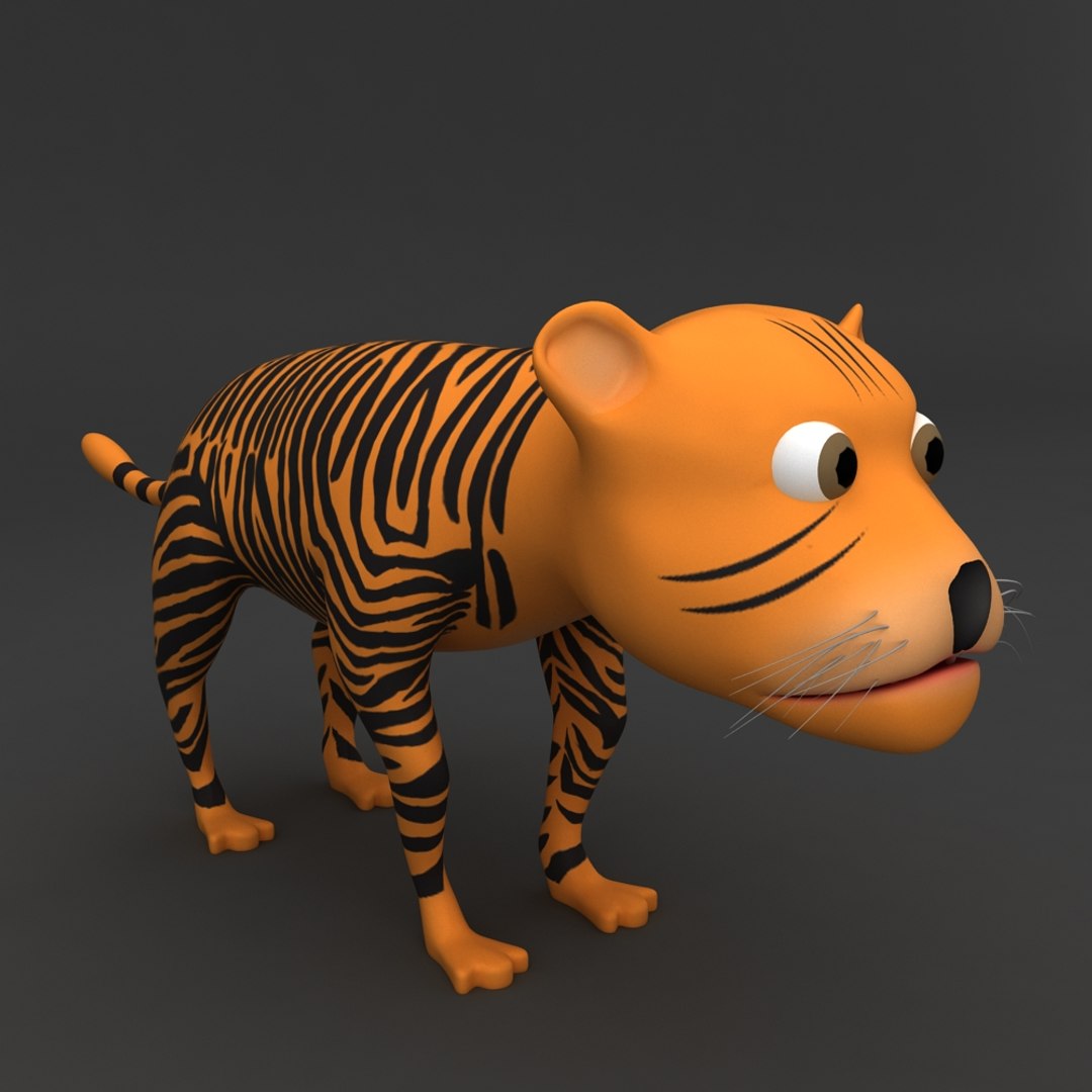 3d model of tiger rigged