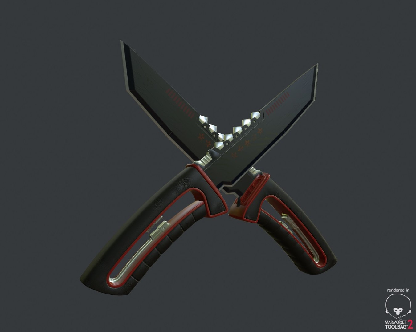3d Model Sci-fi Knife Red Sci Fi