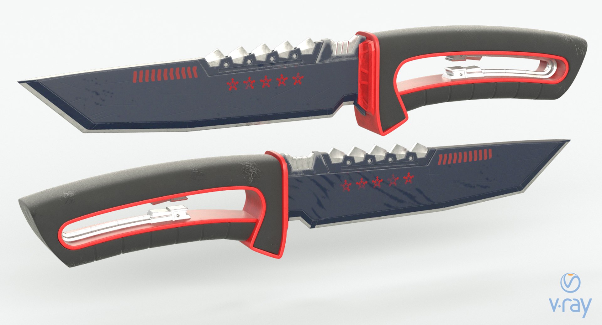 3d Model Sci-fi Knife Red Sci Fi