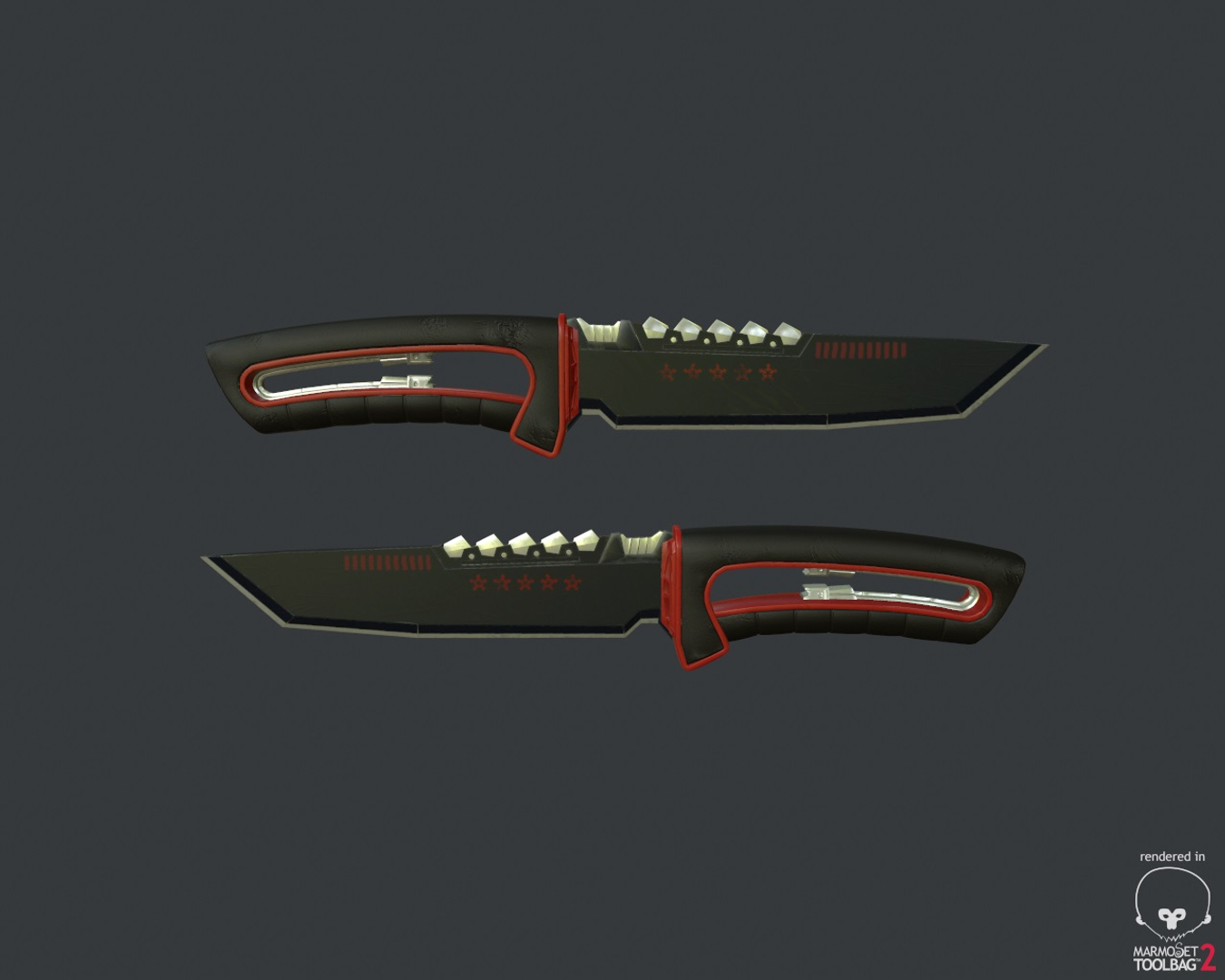 3d Model Sci-fi Knife Red Sci Fi