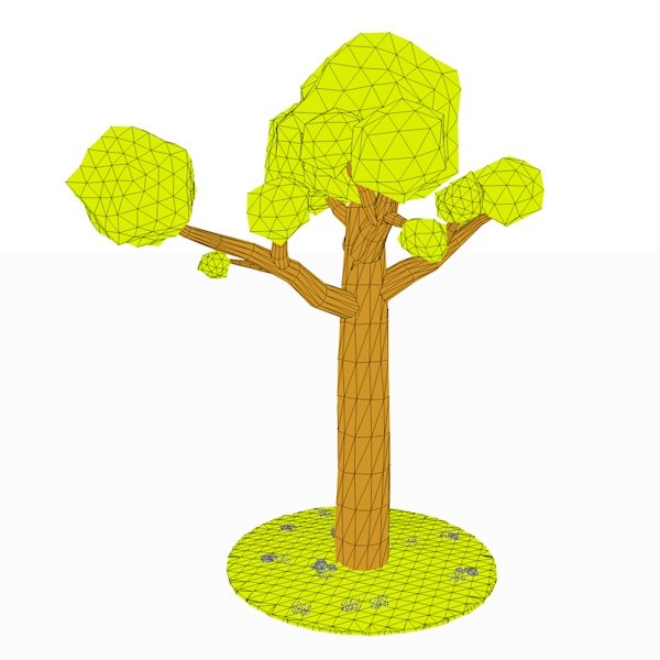3d model cartoon tree