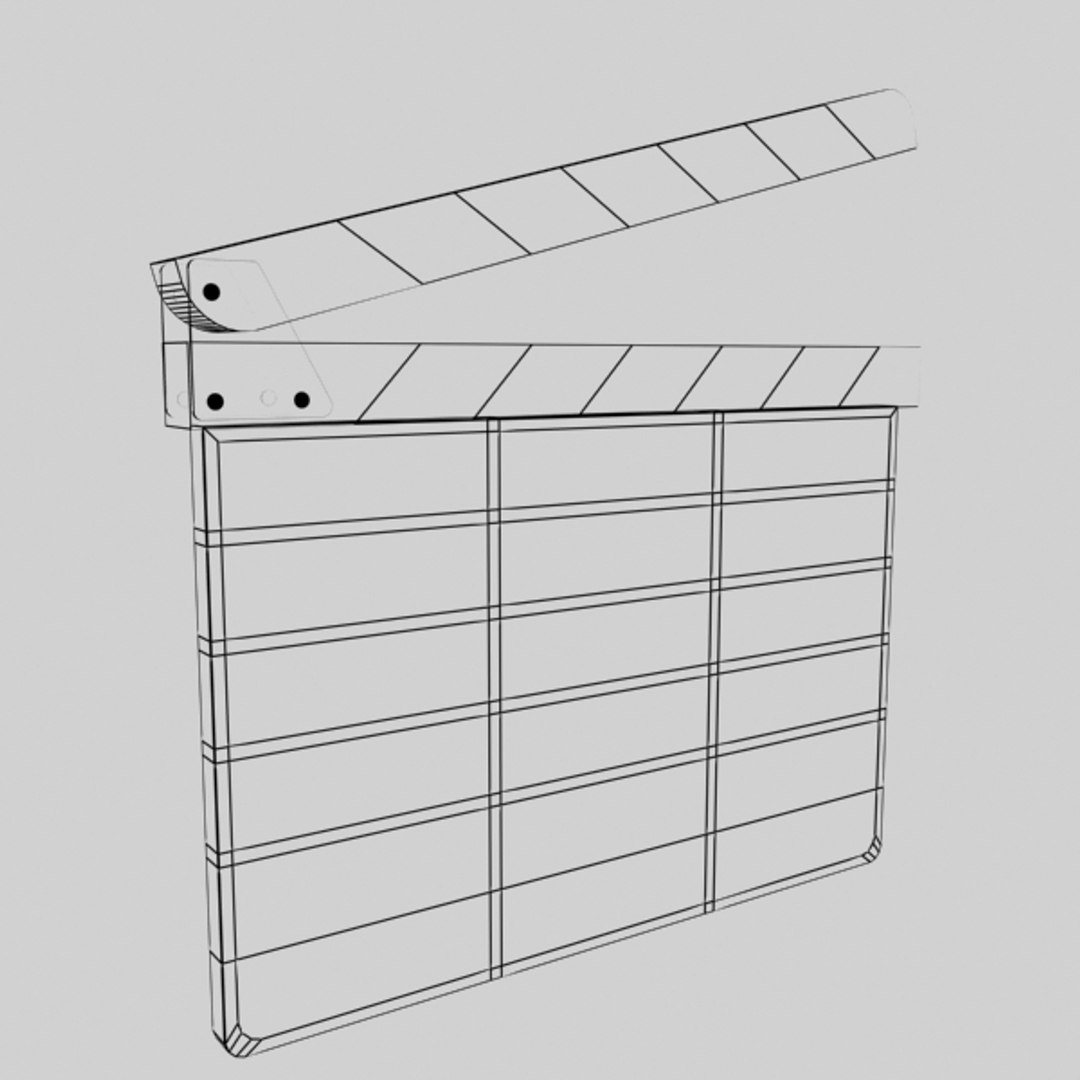 3d Movie Clapboard Model