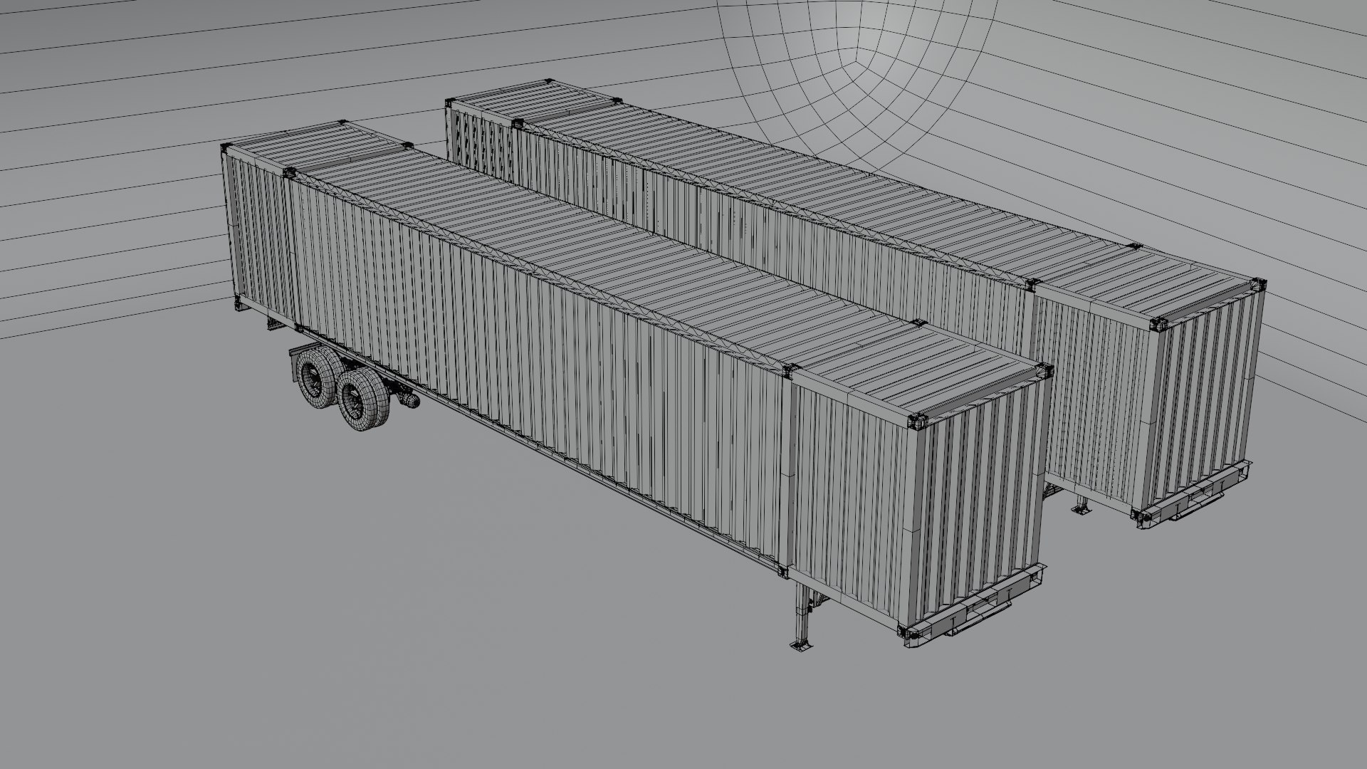 3D 53 Foot Shipping Container And Trailer Model - TurboSquid 1807281