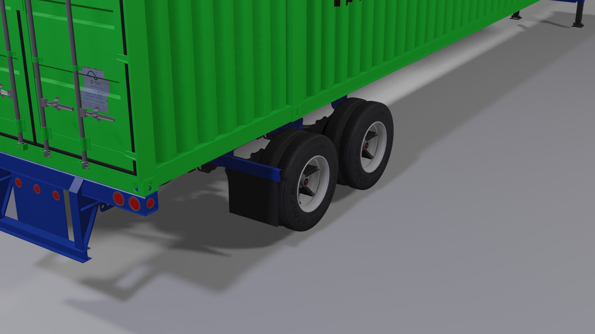3D 53 Foot Shipping Container And Trailer Model - TurboSquid 1807281