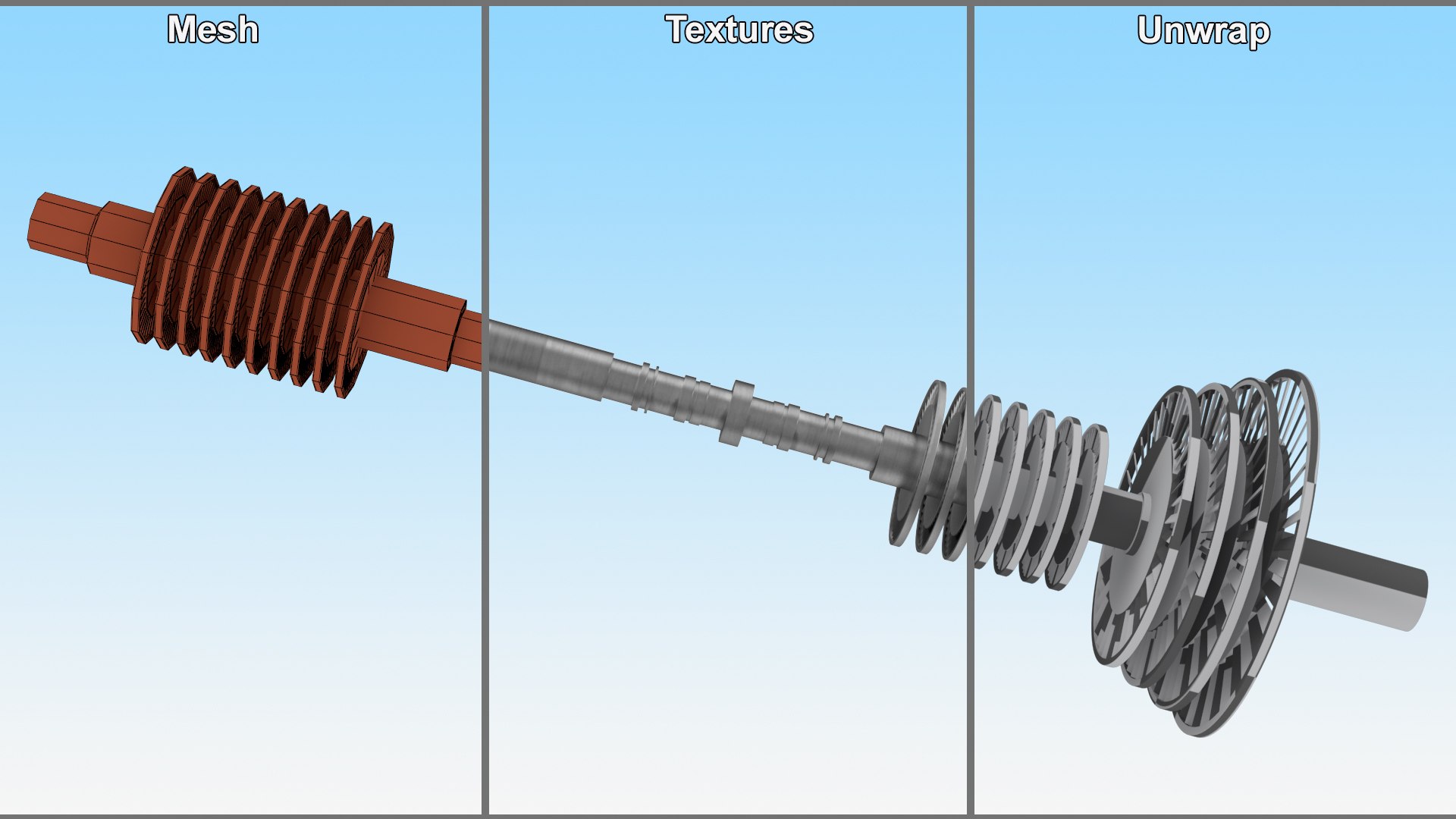 Steam Turbine Shaft With Blades 3D - TurboSquid 2304585