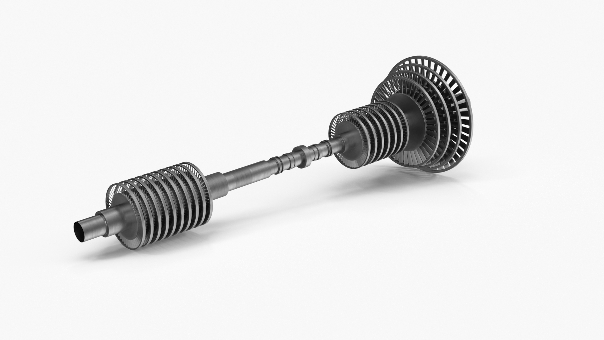 Steam Turbine Shaft With Blades 3D - TurboSquid 2304585