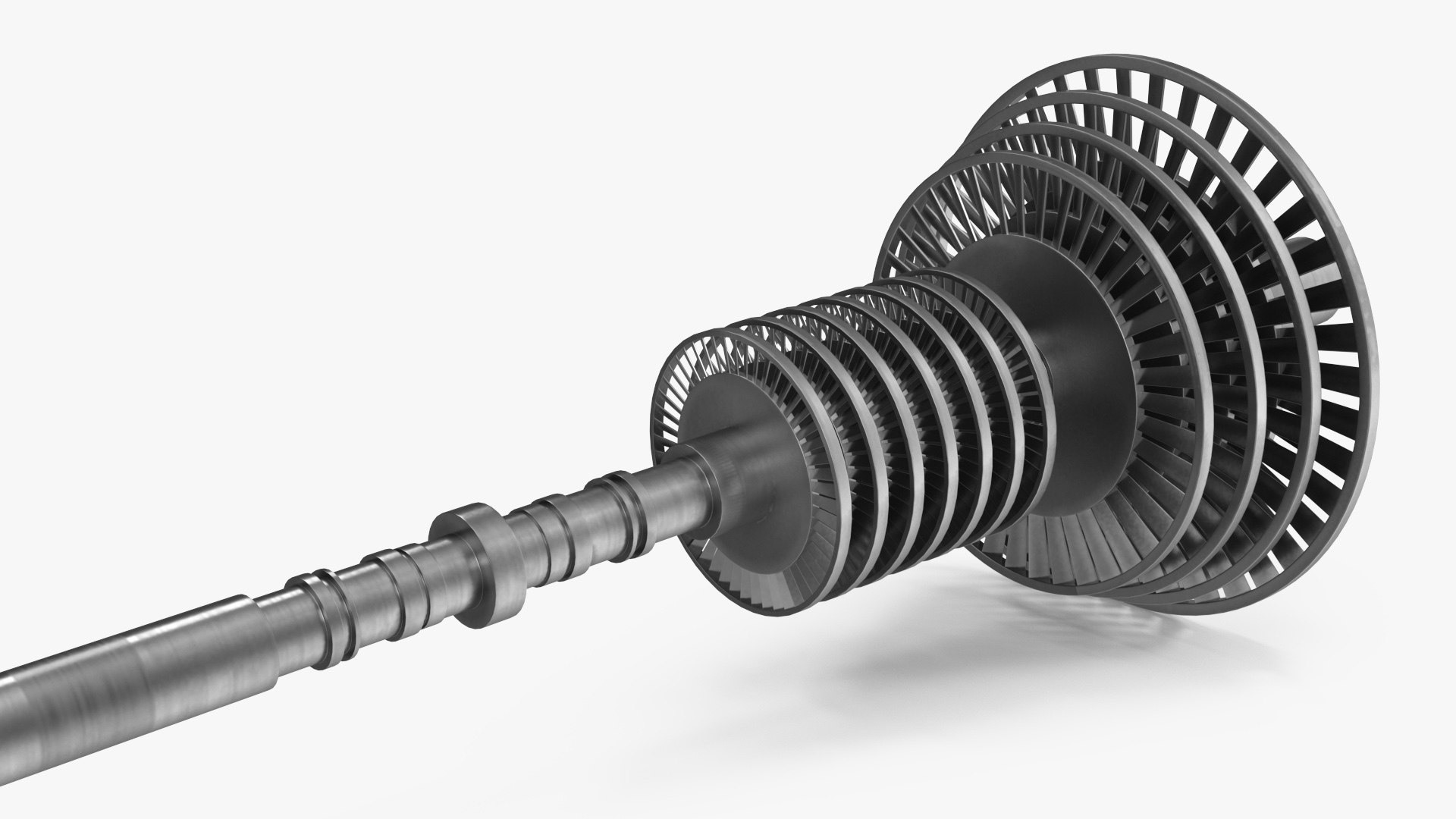 Steam Turbine Shaft With Blades 3D - TurboSquid 2304585