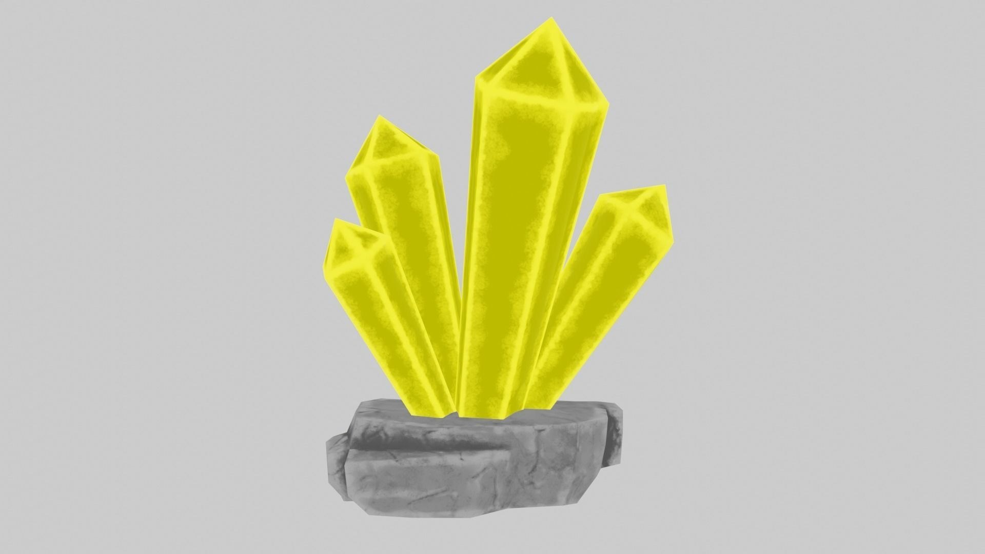Yellow Stylized Rock Crystal Cluster Version 1 3D model - TurboSquid ...