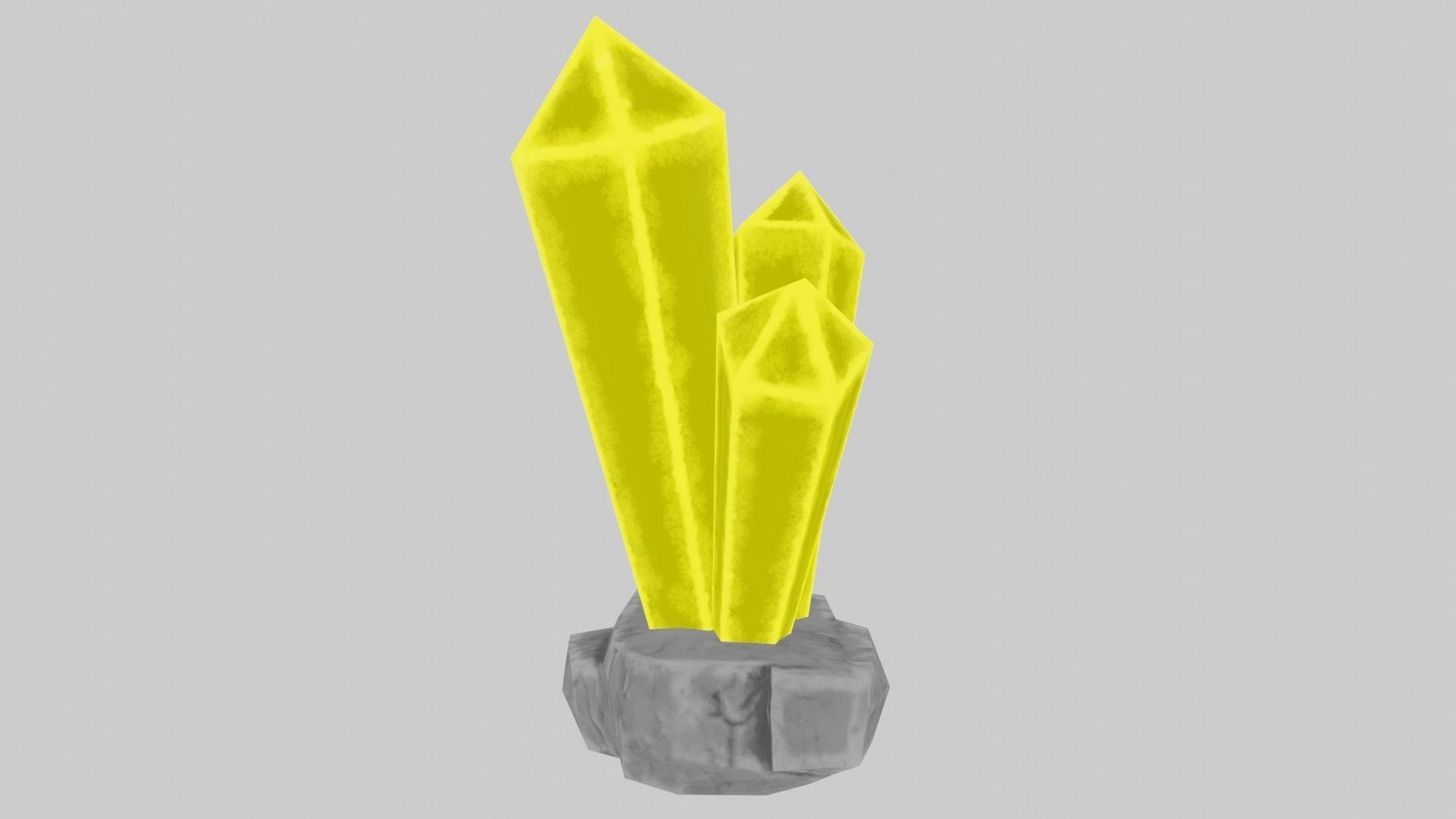 Yellow Stylized Rock Crystal Cluster Version 1 3D model - TurboSquid ...