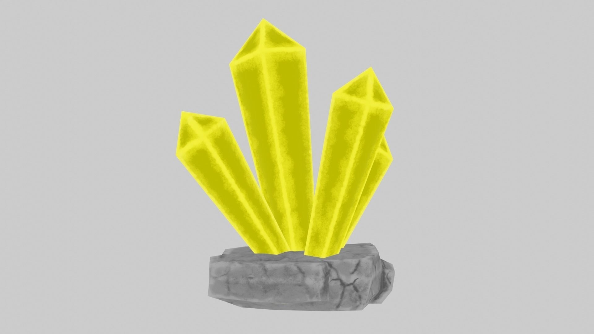 Yellow Stylized Rock Crystal Cluster Version 1 3D model - TurboSquid ...