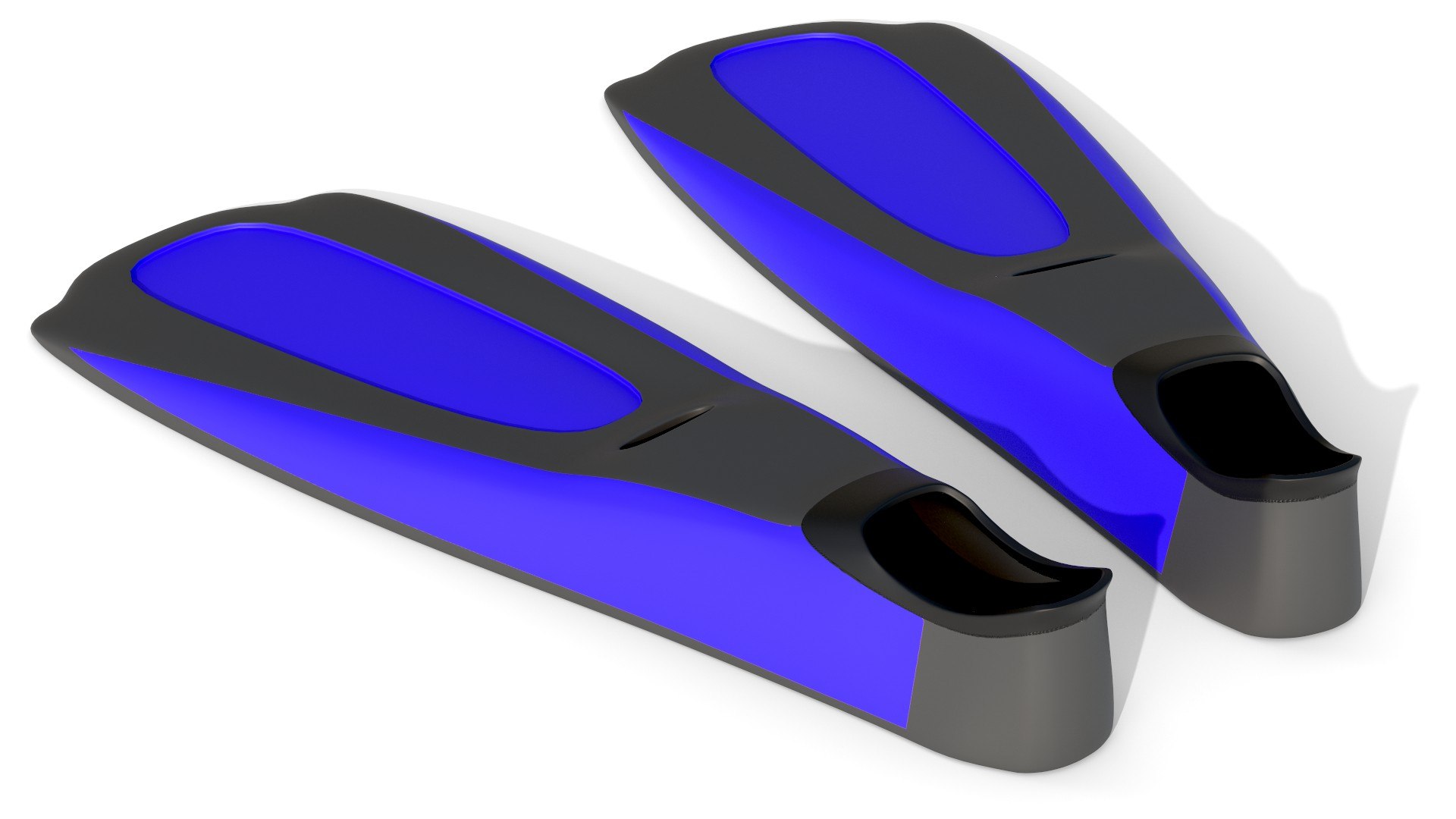 3D model Dive Flippers Blue - TurboSquid 2150984
