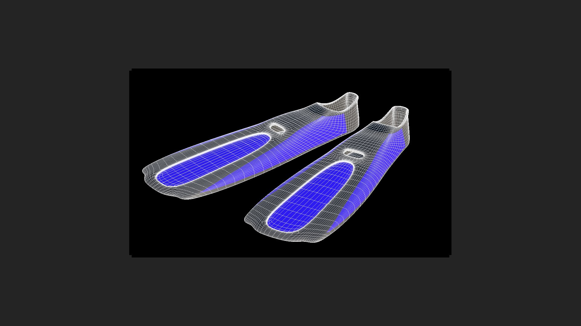 3D model Dive Flippers Blue - TurboSquid 2150984