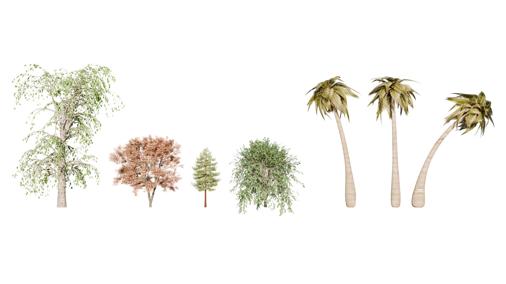 High-Quality 3D Trees Pack 7 Models 3D Model - TurboSquid 2352201