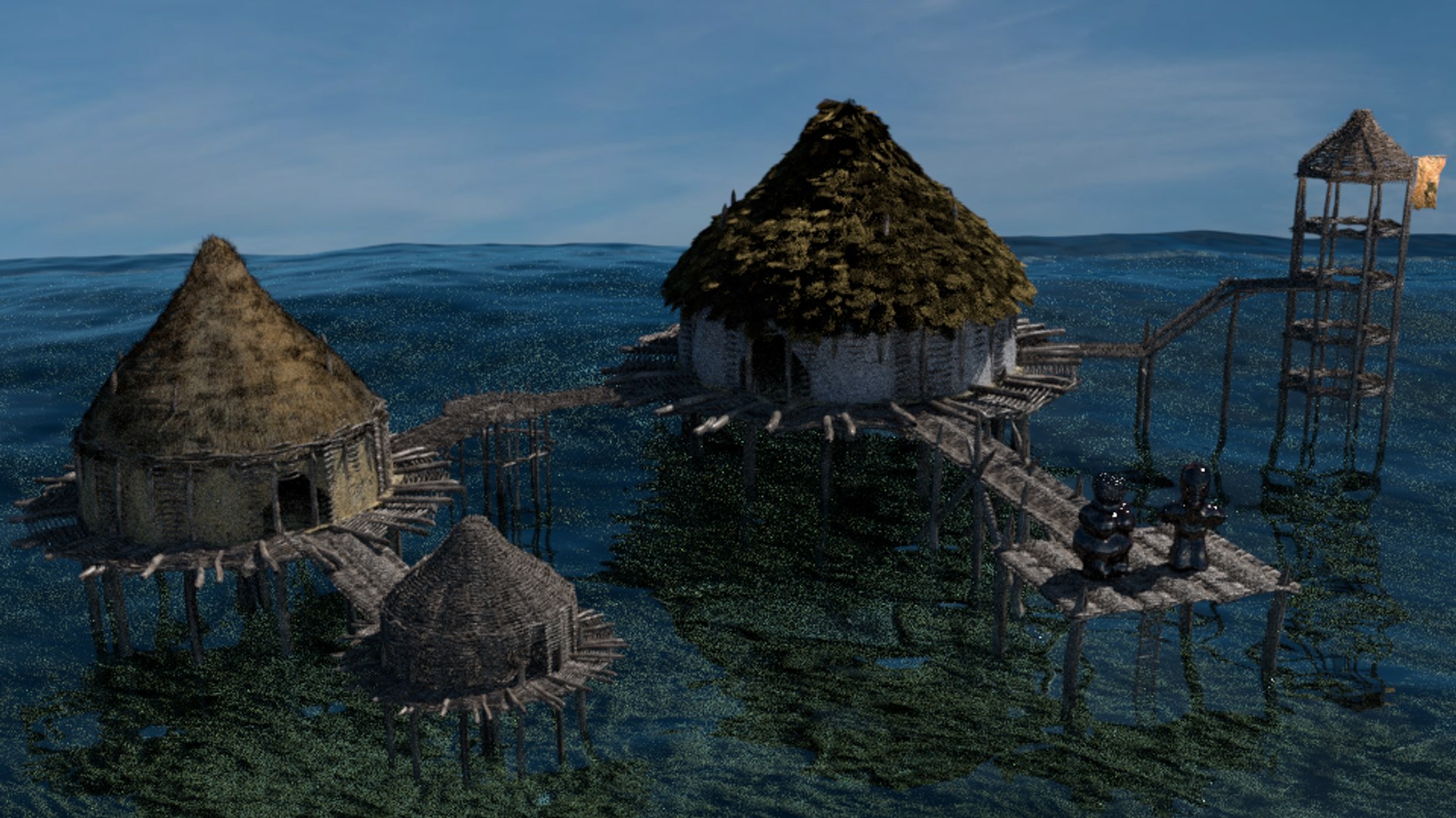 Prehistoric Settlement Neolithic Crannog 3D Model | 1144747 | TurboSquid