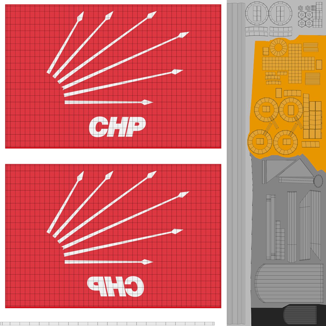 3D Turkey Republican Peoples Party - CHP Flags - TurboSquid 2211264