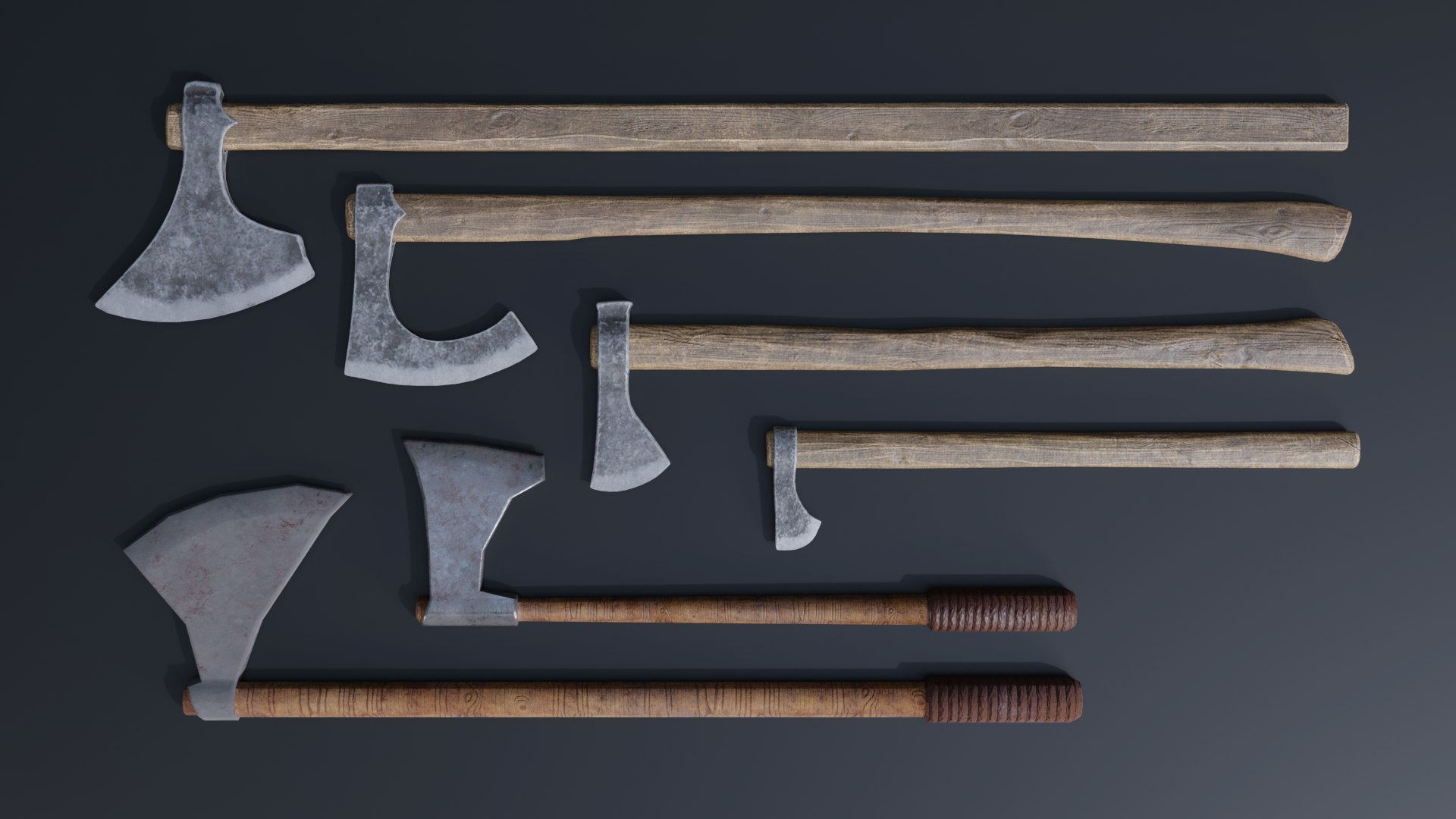 Medieval Axes 3D Model - TurboSquid 2086039