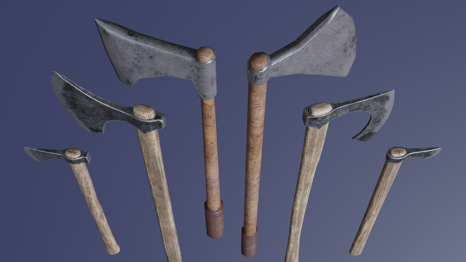 Medieval Axes 3D Model - TurboSquid 2086039