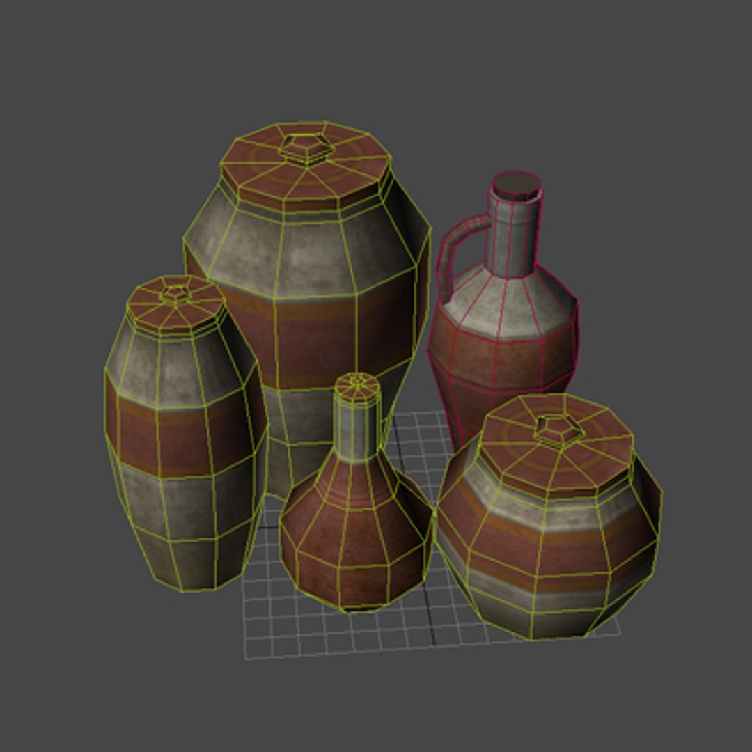Maya Vases Rpg Low-poly