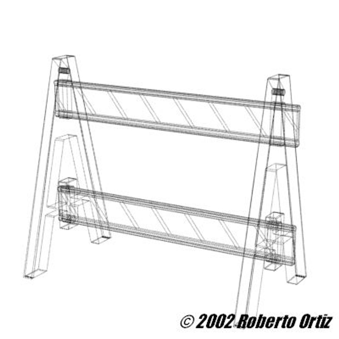 Free A-frame Barricade Modelled 3d Model