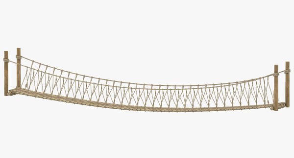Rope suspension bridge 3D - TurboSquid 1350880