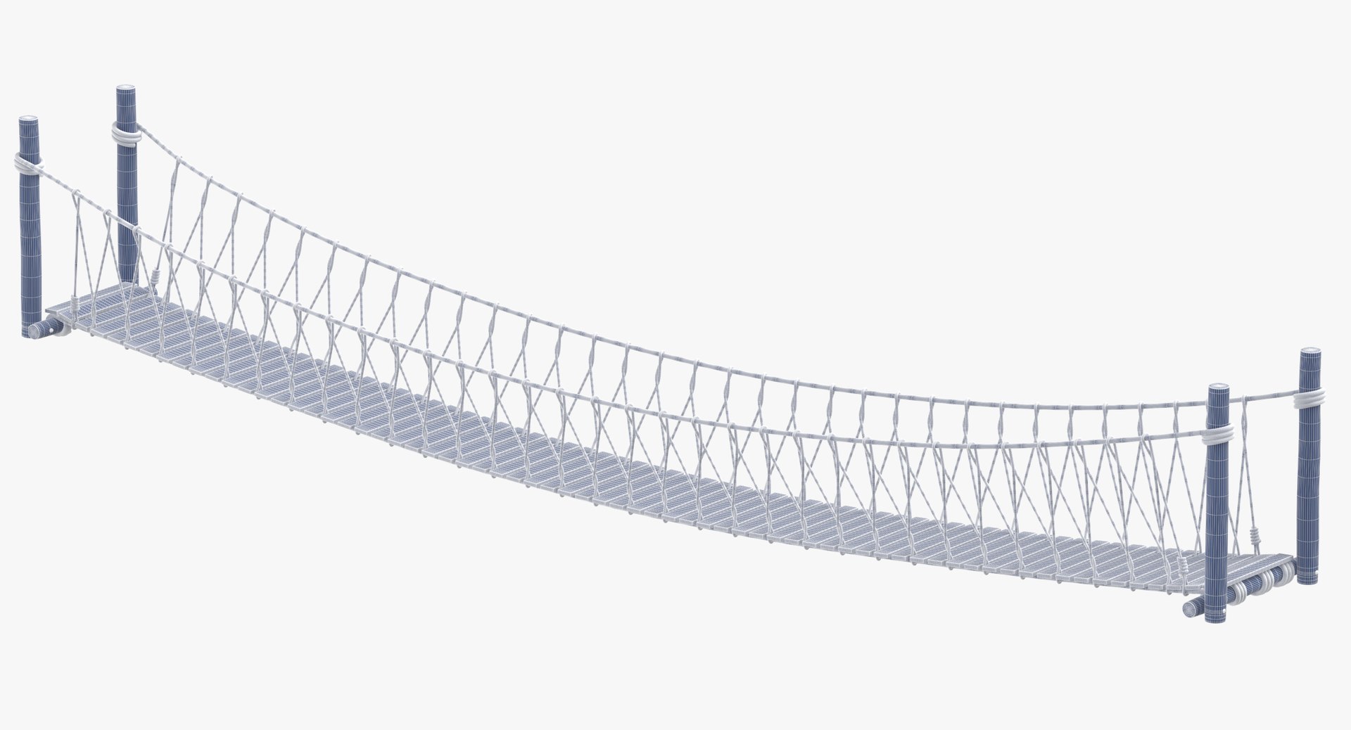 Rope suspension bridge 3D - TurboSquid 1350880