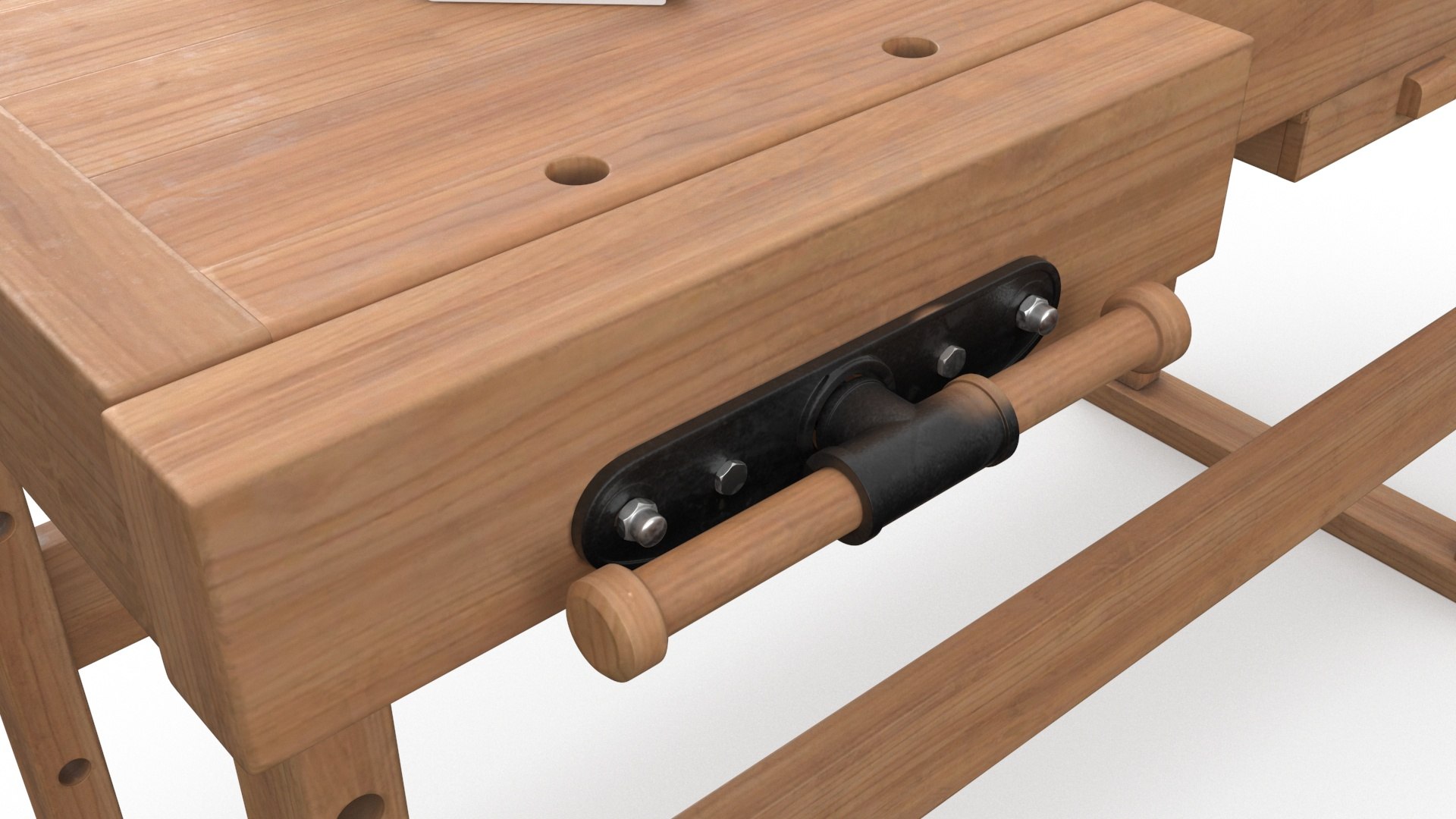 3D Model Wooden Workbench With Tools - TurboSquid 2391465