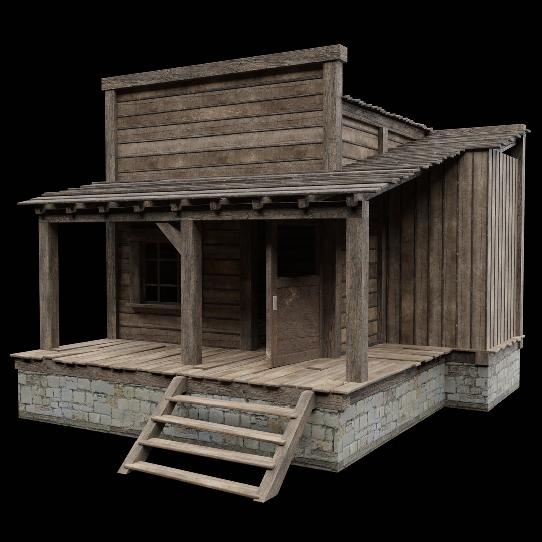 3D WILD WEST WESTERN HOUSE HUT COTTAGE CABIN BUILDING COLLECTION ...